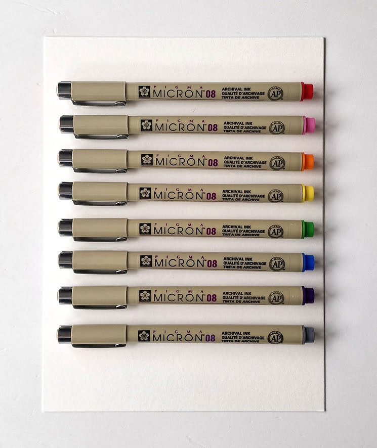 Fineliner Sakura Pigma Microns i 8 nya färger