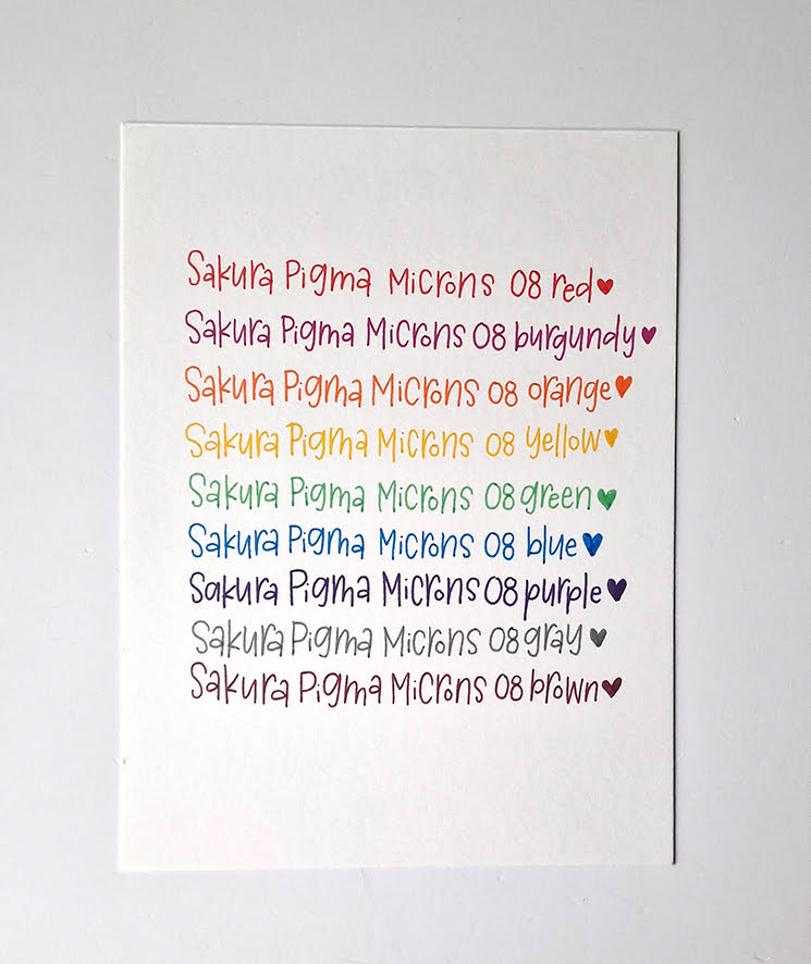 Fineliner Sakura Pigma Microns i 8 nya färger