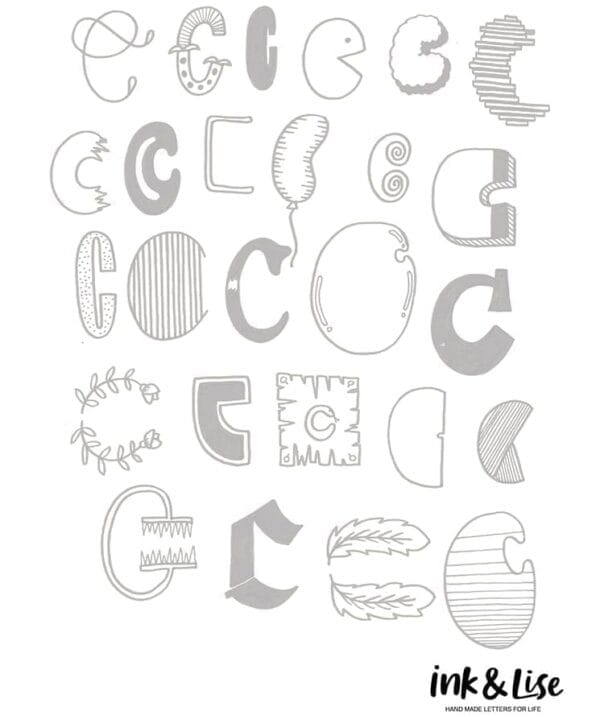 26 ways to draw a C - Ink & Lise