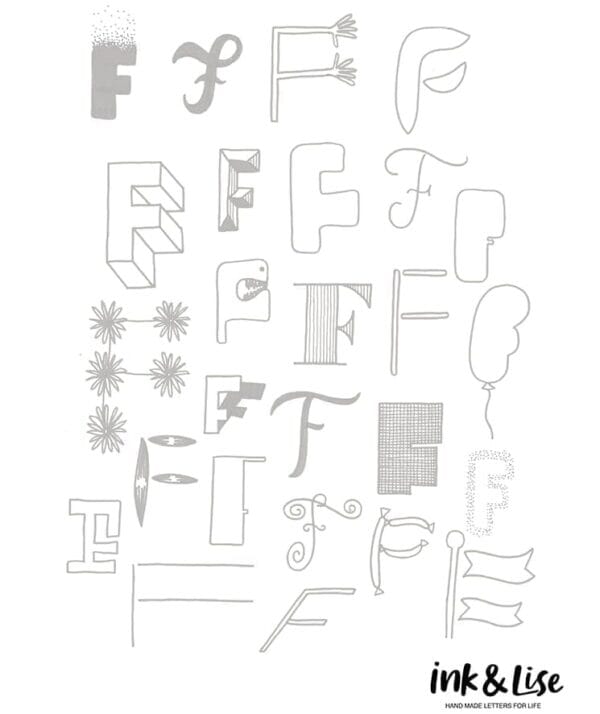 26 ways to draw an F - Ink & Lise