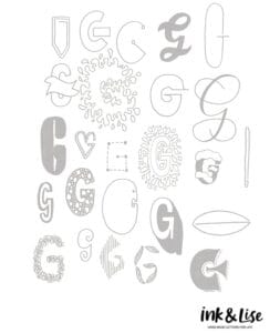 26 ways to draw a G - Ink & Lise