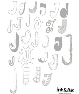 26 ways to draw a J - Ink & Lise