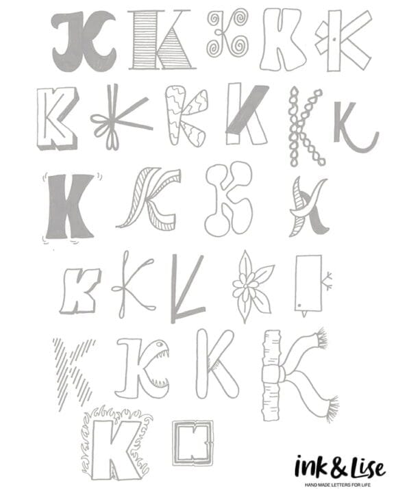26 ways to draw a K - Ink & Lise