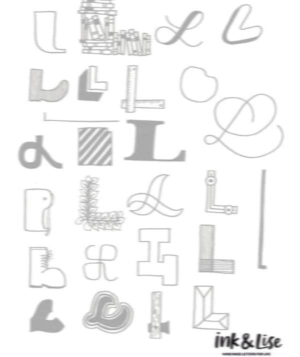 26 ways to draw an L - Ink & Lise