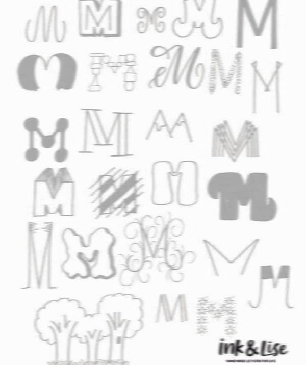 26 ways to draw an M - Ink & Lise