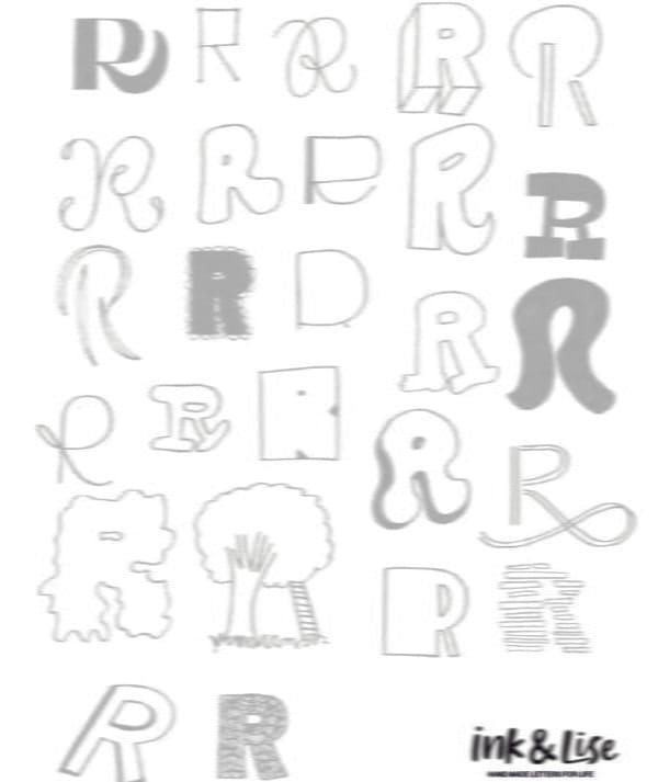 26 ways to draw an R - Ink & Lise