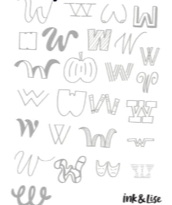 26 ways to draw a W - Ink & Lise