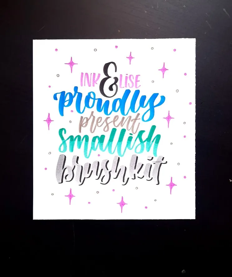 Smallish Brush Kit w.Paper Pad good beginner's set - Ink & Lise Webshop