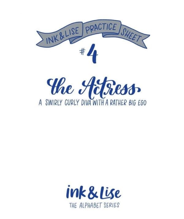 The Actress Practice Sheet: Expressive Lettering with Thick Lines